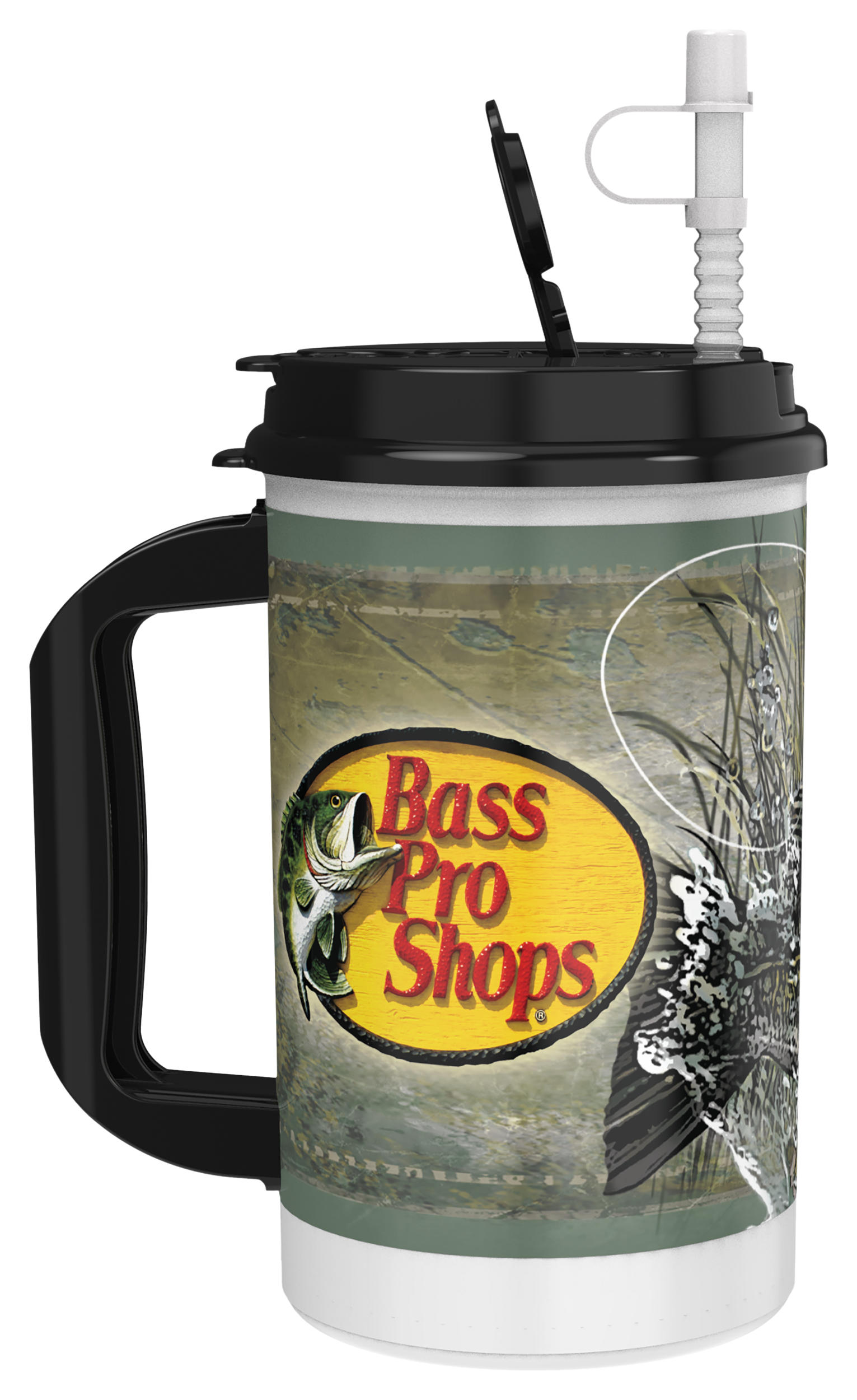 Bass Pro Shops Jumping Bass Mug with Lid and Straw | Bass Pro Shops